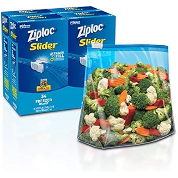 Amazon.com: Ziploc Double Zipper Heavy Duty Quart Freezer Bags (216 CT ...