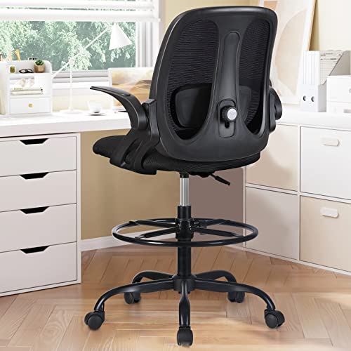 Razzor Drafting Chair Tall Ergonomic Office Chair Standing Desk Stool Chair with Adjustable ...
