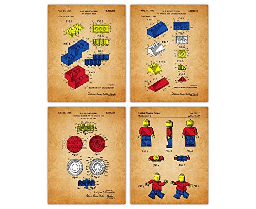 Vintage Lego Patent Print, Aesthetic Wall Posters and Unique Art Prints ...