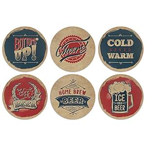 Amazon.com | CARIBOU Coasters Vintage Paper Beer Design Absorbent ...
