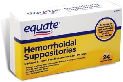 Amazon.com: Equate Hemorrhoidal Suppositories 24 Ct by Equate: Health ...