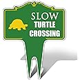 Amazon.com: Metal Sign Slow Turtle Crossing Signs Warning Sign Caution ...