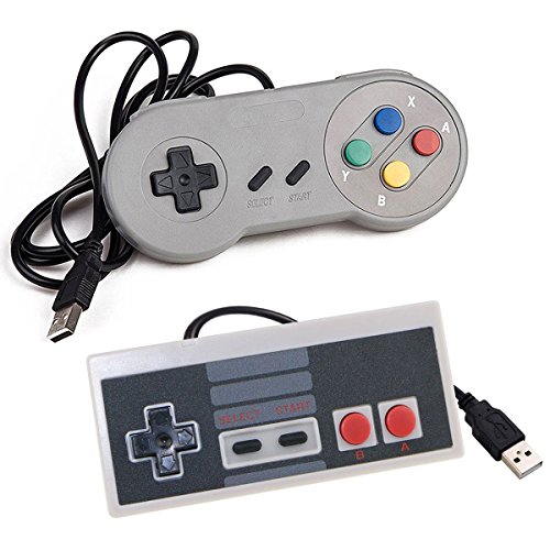 Buy 2-Pack Classic Nintendo USB NES Controller USB Famicom Controller ...
