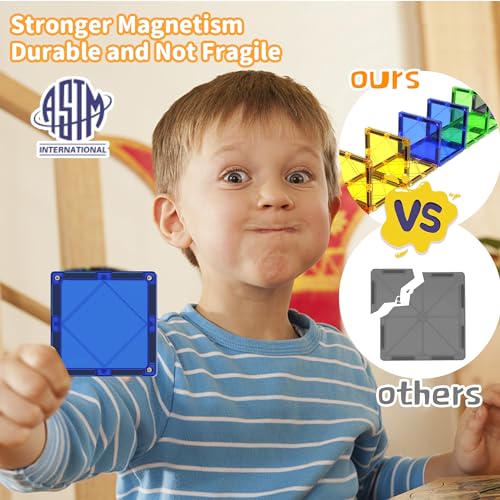 MAGBLOCK 120 PCS Magnetic Blocks, Magnetic Tiles Building Blocks for Kids Toys Magnet Toys Set ...