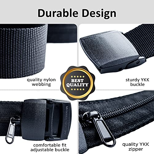 Money Belt for Men Travel Security Belt with Hidden Money Compartment ...
