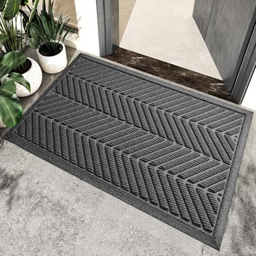 HIYARD Sturdy Front Door Mat, Absorbent Dirt Resist Welcome Door Mats ...