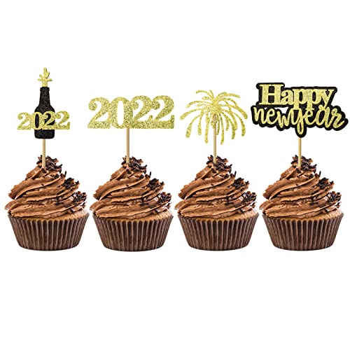 32pcs 2022 Happy New Years Cupcake Toppers for New Years Eve Party ...