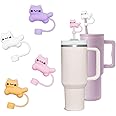 Amazon.com: Stanley Cup 40oz Reusable Silicone Cat Straw Topper ...