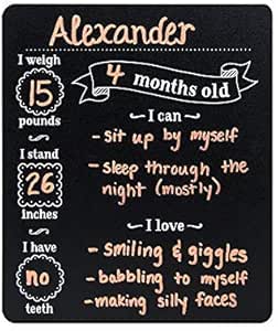 Amazon.com: Custom Product Solutions Monthly Baby Stats and Milestones ...