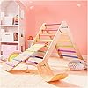 Pikler Triangle Climbing Set with Ramp, Foldable Montessori Climbing ...