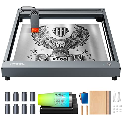 xTool D1 Laser Engraver with Rotary & Material Box, 5W Ultra Accurate ...