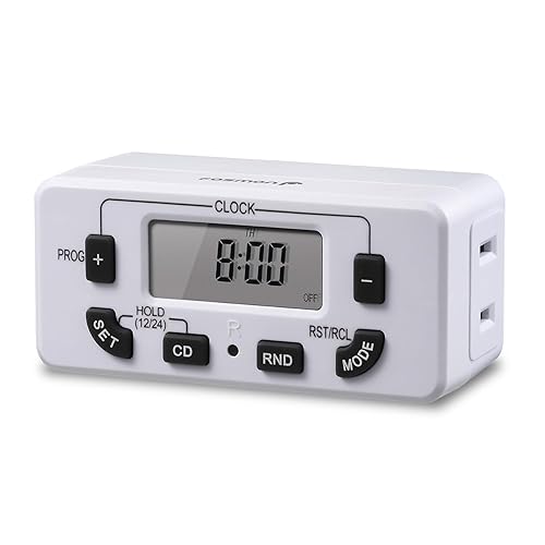 Fosmon 7 Day Digital Timers for Electrical Outlets, Indoor Plug-in ...