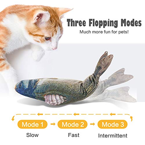 PetBetter 2-Pack Dancing Fish Toy; Interactive Electric Flopping Fish ...