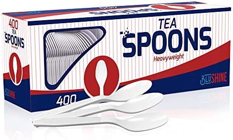 400 Pack Extra Heavyweight Disposable White Plastic Tea Spoons- Heavy ...