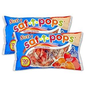 Amazon.com : Swirl Saf-T-Pops Lollipops, 2-120 count bags : Grocery ...