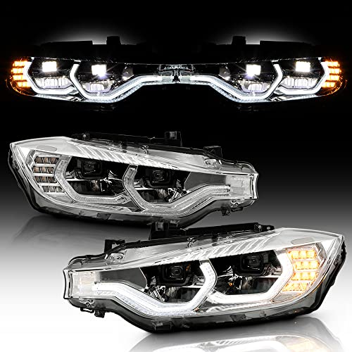 ACANII - For [Halogen Type] 2012-2015 BMW 320i 328i 335i Sedan Chrome ...