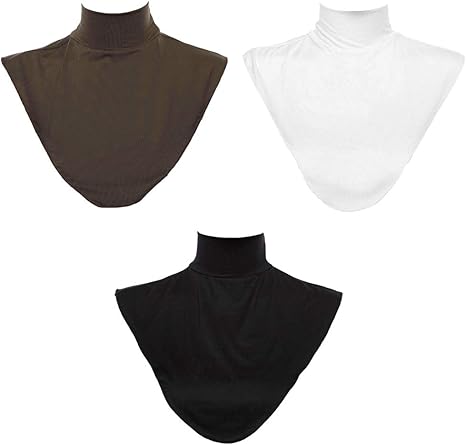 Baoblaze 3 Pièces Femmes Faux Col Roulé Faux Col Coton D'hiver Dickey ...