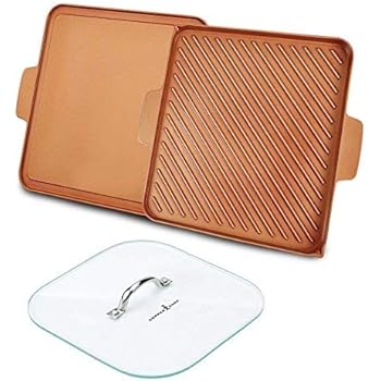 Amazon.com: Copper Chef 12-Inch Grill and Griddle with 8-Inch Glass ...