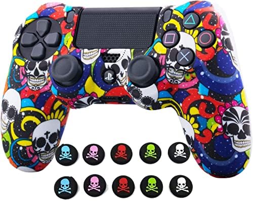 سعر PS4 controller cover sillicon Skull Draw for PS4 with 5 Pair Skull ...