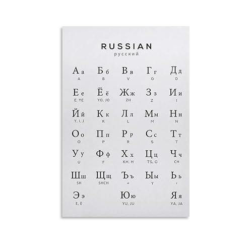 COTTONL Russian Alphabet Chart Poster Russian Cyrillic Alphabet Chart ...