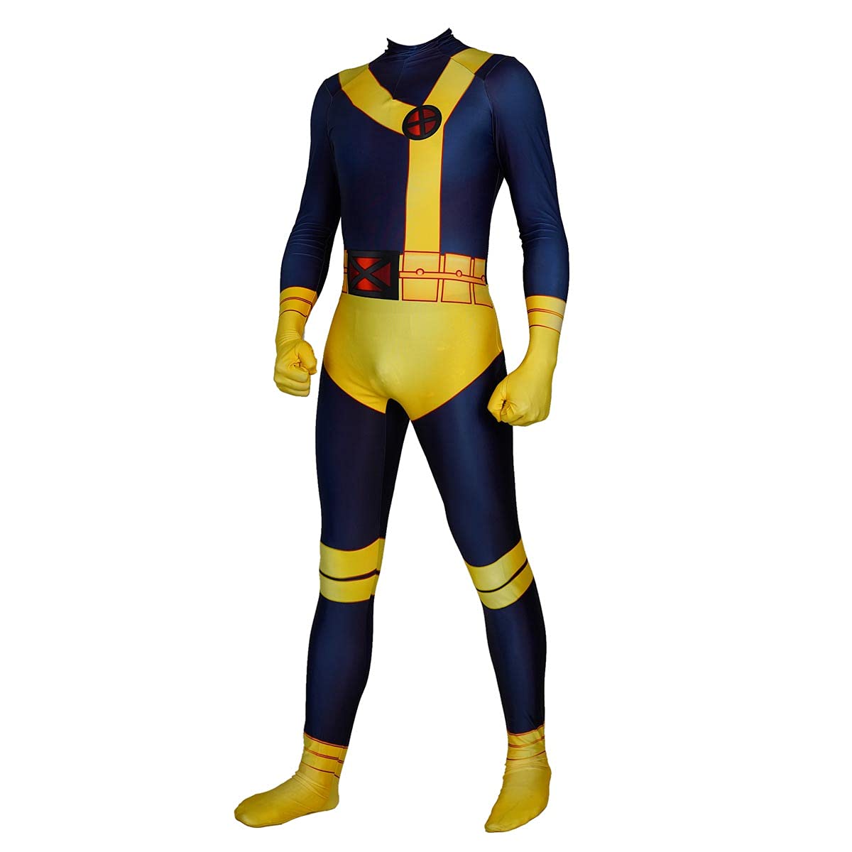 Xyjrnjvh Superhero Cyclops Cosplay Costume for mans Halloween Full Set ...