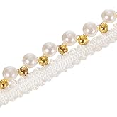 Amazon.com: PATIKIL 5 Yard Faux Pearl Lace Ribbon, 0.43" Wide Pearl ...