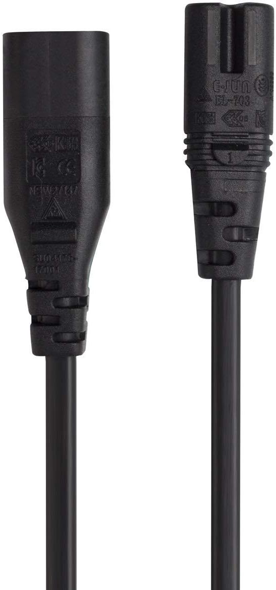 IEC 60320 C8 Plug to C7 Receptacle Male to Female Extension Power ...