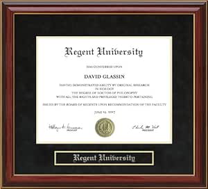 Amazon.com - Wordyisms Regent University Mahogany Diploma Frame