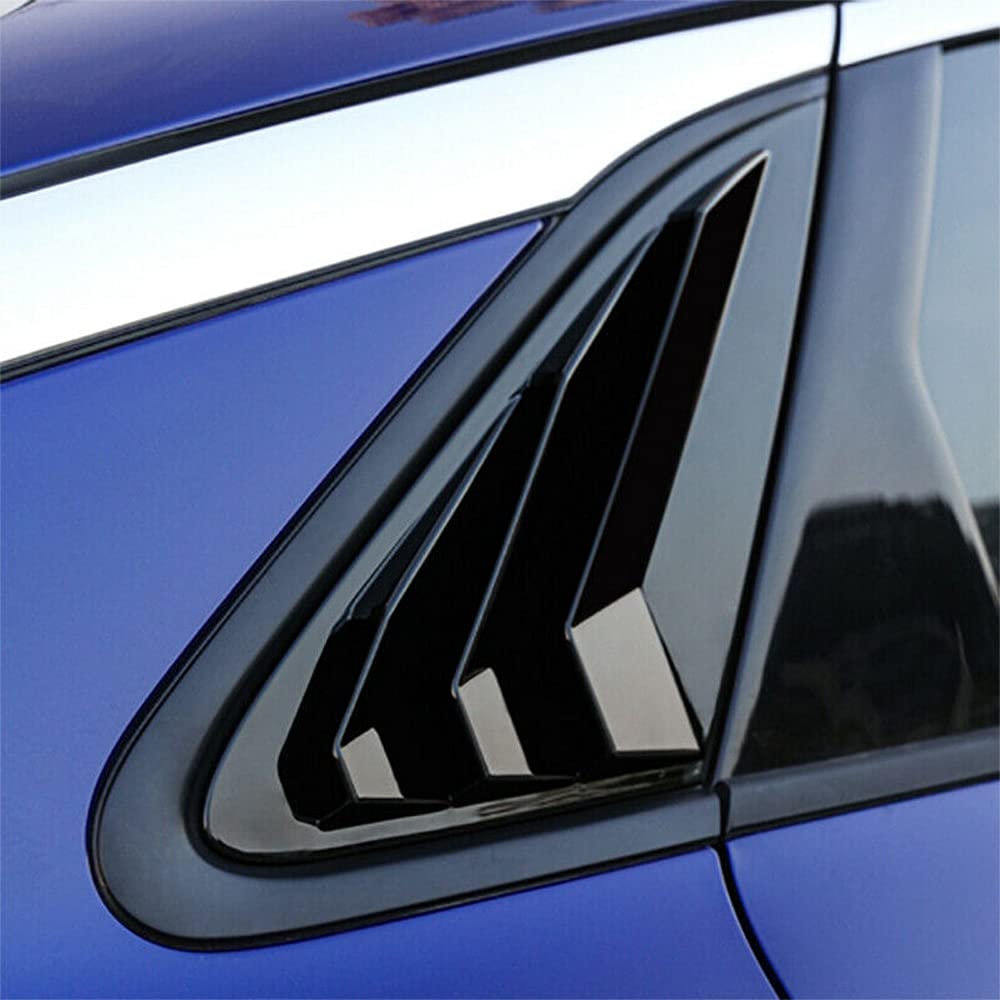 Mua 2PCS ABS Bright Black Racing Style Rear Side Window Louvers Air ...