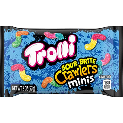 Trolli Sour Brite Crawlers Minis, Sour Gummy Worms, 2 Ounce Treat-Size ...