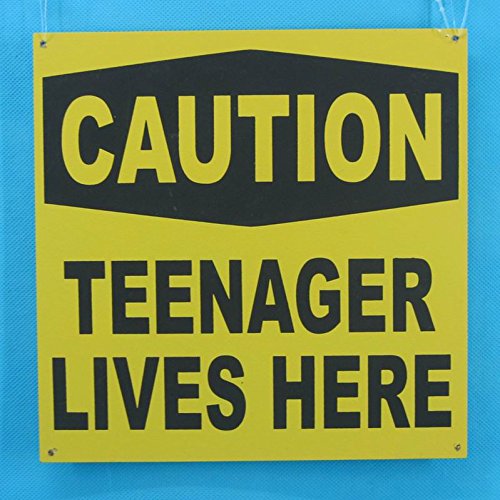 8" Caution Teenager Lives Here Warning S: Amazon.co.uk: Kitchen & Home