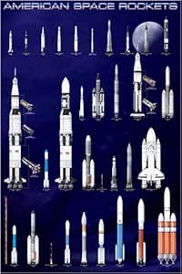 Amazon.com: EuroGraphics American Space Rockets Poster Print, 24x36 ...