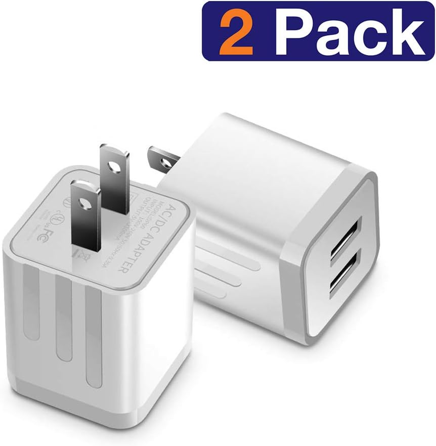 Amazon.com: USB Wall Charger, Loxdn 2-Pack Dual Port USB Wall Plug ...