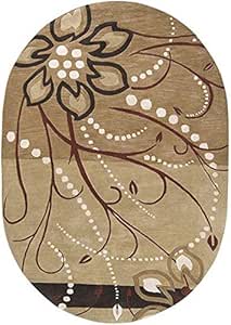 Amazon.com: Ariana Area Rug, 6X9 OVAL, BEIGE BROWN: Kitchen & Dining