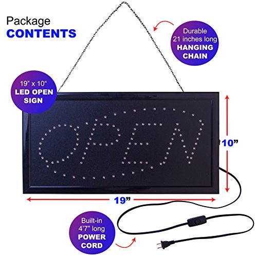 Ultima LED Neon Open Sign for Business: Lighted Sign Open with Flashing ...