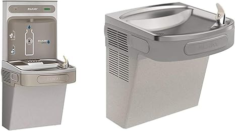 Elkay LZS8WSLK EZH2O Bottle Filling Station with Single ADA Cooler, Filtered, 8 GPH, Light Gray ...