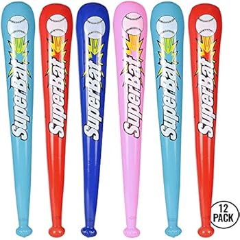 Amazon.com: Bedwina Inflatable Baseball Bats in Bulk - (Pack of 12 ...