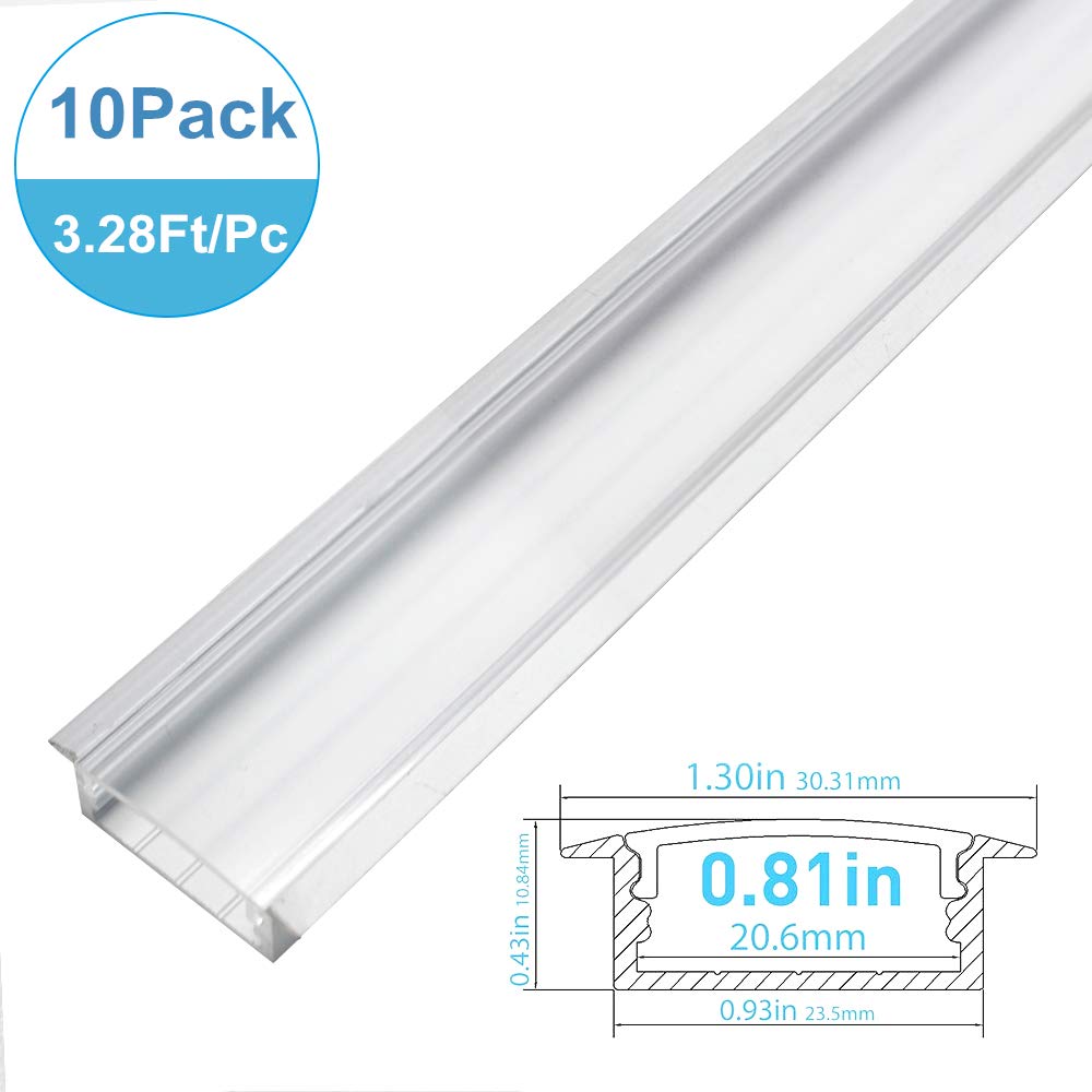 Buy inShareplus U Shape LED Aluminum Channel System With Transparent ...