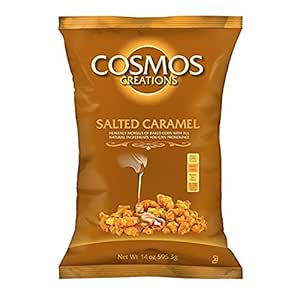 Amazon.com: Cosmos Creations Salted Caramel Puffed Popcorn, 14oz Bag ...