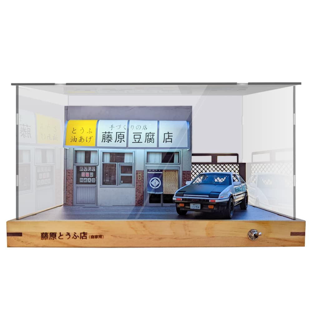 Mua 1/32 Scale LED Fujiwara Tofu Shop Scene Model Acrylic Display Case ...