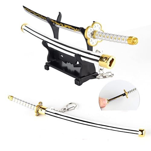 Koelin Anime Mini Sword Demon Katana Keychain Roronoa Zoro Rengoku ...