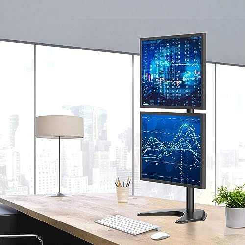 HUANUO Dual Monitor Stand,Vertical Stack Screen Free-Standing Holder ...