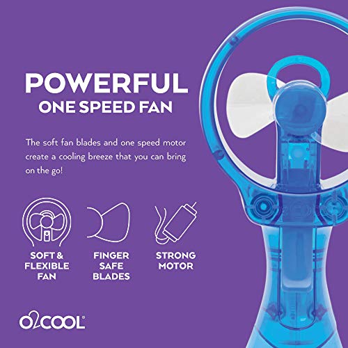 O2COOL Deluxe Handheld Battery Powered Water Misting Fan (Light Blue ...