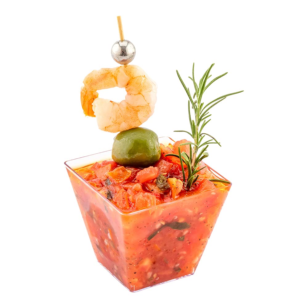 4 Ounce Mini Kova Cups, 100 Square Small Appetizer Cups - Durable ...