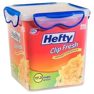 Amazon.com: Hefty Clip Fresh Food Storage Container 17.3 Cups Tall ...