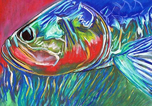 Amazon.com: Tarpon Fish Wall Art Print, Saltwater Fishing Painting ...