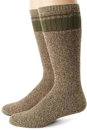 Dickies Men's 2 Pack Cotton Thermal with Stripe Accents Boot Crew Socks ...
