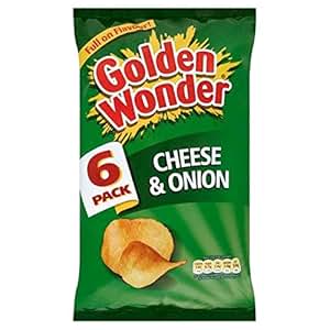 Amazon.com: Golden Wonder Cheese & Onion Flavour Crisps Multipack 6 x ...