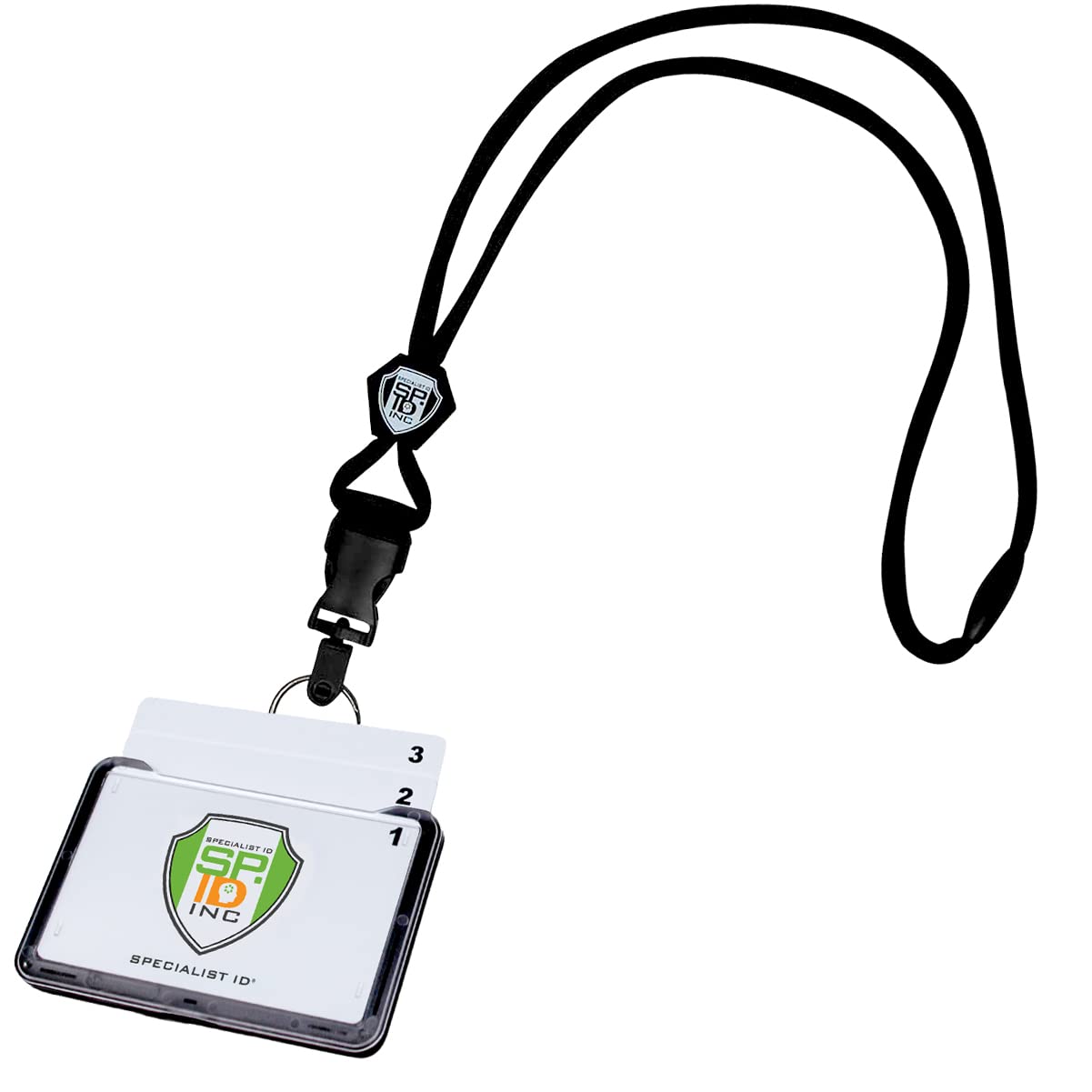 Specialist ID Horizontal 3 Card Badge Holder & Heavy Duty Lanyard with ...