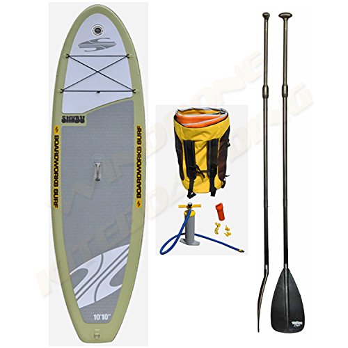 Boardworks SHUBU 10-10 XL Wide Inflatable Stand Up Paddle Board Plus ...